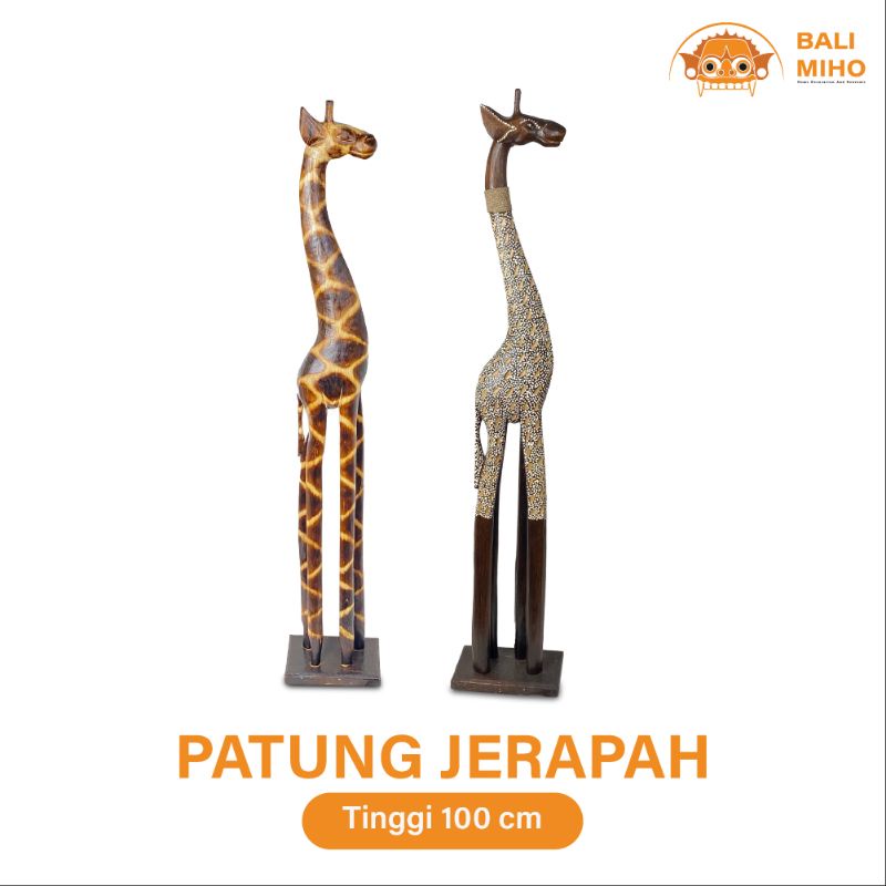 Jual Patung Jerapah 1 Meter Kayu - Wooden Giraffe Statue - Pajangan ...