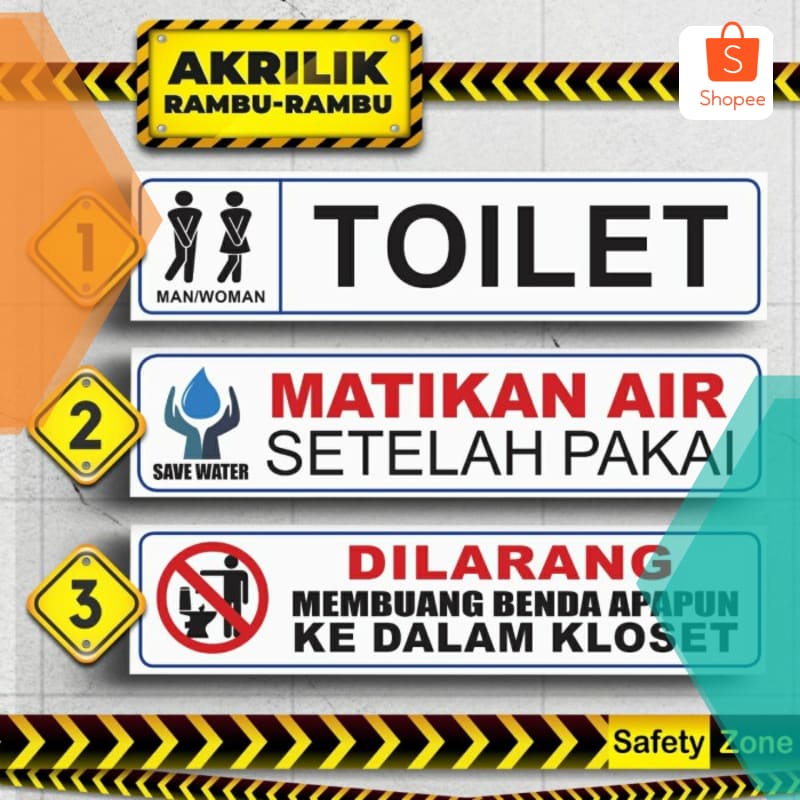 Jual Promo akrilik rambu sign matikan kran air setelah pakai - 10x30cm ...