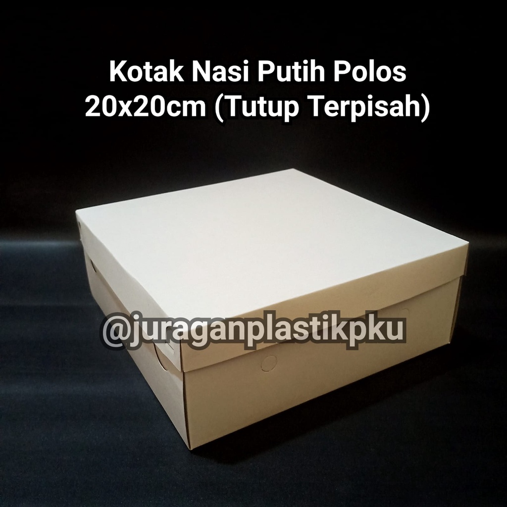 Jual ( PER 10 PCS ) Kotak Nasi Putih Polos TPS 20x20 cm | Dus Makanan ...