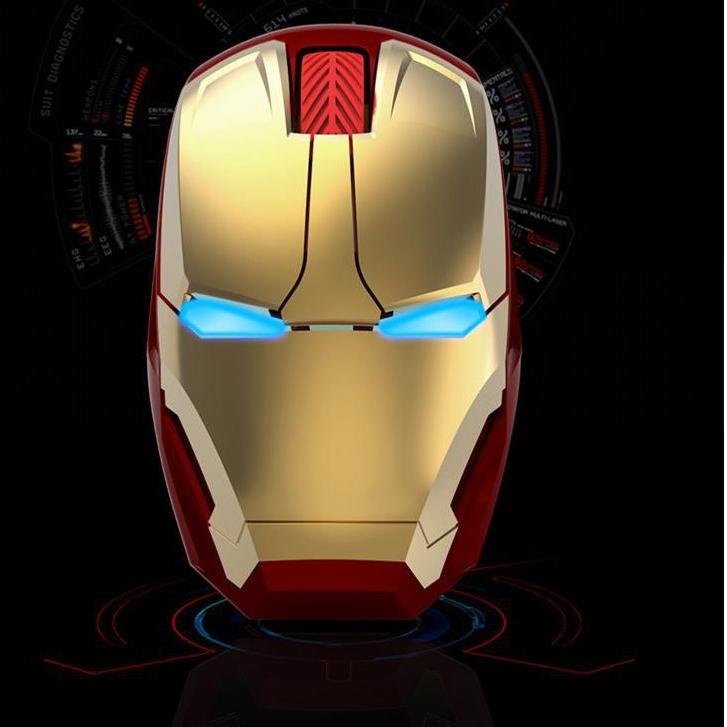 Jual Terkini AQR0J Mouse Gaming Iron Man/Mouse Wireless Karakter Iron ...