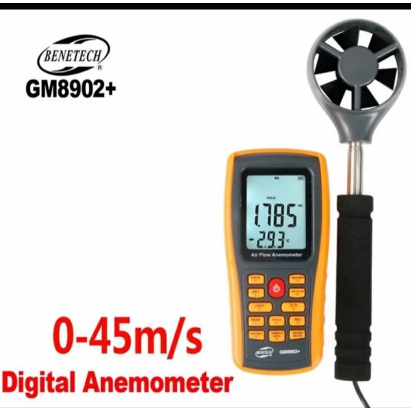 Jual GM8902+ Digital Air Wind Speed Anemometer Alat Ukur Kecepatan ...