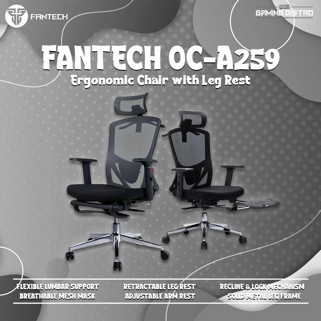 Jual Fantech Office Chair - Kursi Kantor Fantech OC-A259 with Leg Rest ...