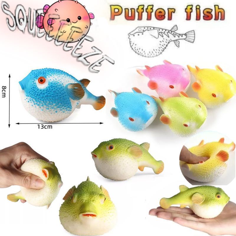 Jual Mainan Anak Squishy Anti Stress Ikan Puffer Squeeze Puffer Fish ...