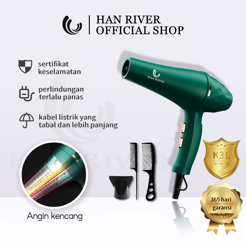 Jual HAN RIVER HRHD03GN Hair dryer 800W Pengering Rambut Termurah Daya ...