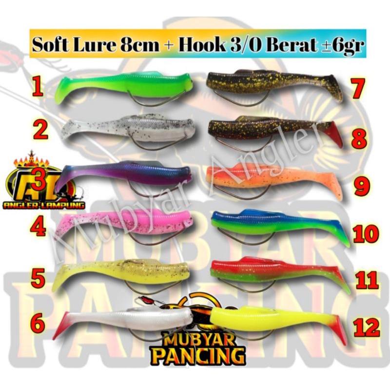 Jual Soft Lure 8cm Replika ZMan SUDAH PAKAI MATA PANCING UMPAN CASTING | Shopee Indonesia