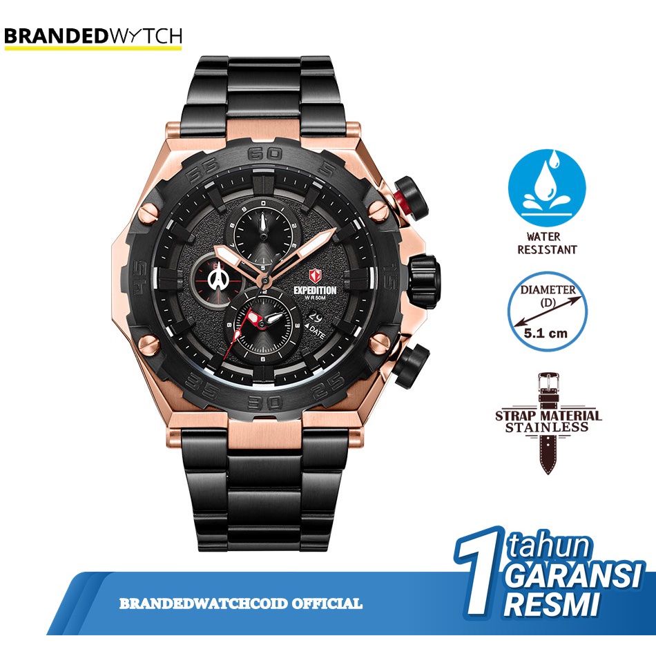 Jual Jam Tangan Expedition Original Pria Chronograph E 6797 Diameter 5 ...