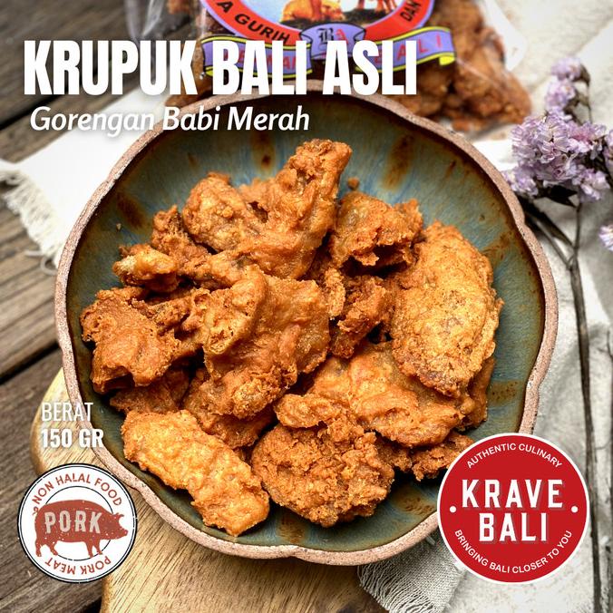 Jual GORENGAN BABI MERAH BALI ASLI KRUPUK SAMCAN 150 GR | Shopee Indonesia