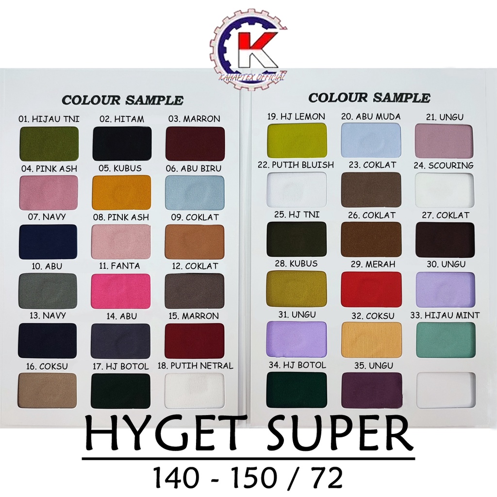 Jual [KAHAPTEX] Bahan Kain Knit Hyget Super 140-150/72 - Roll | Shopee ...