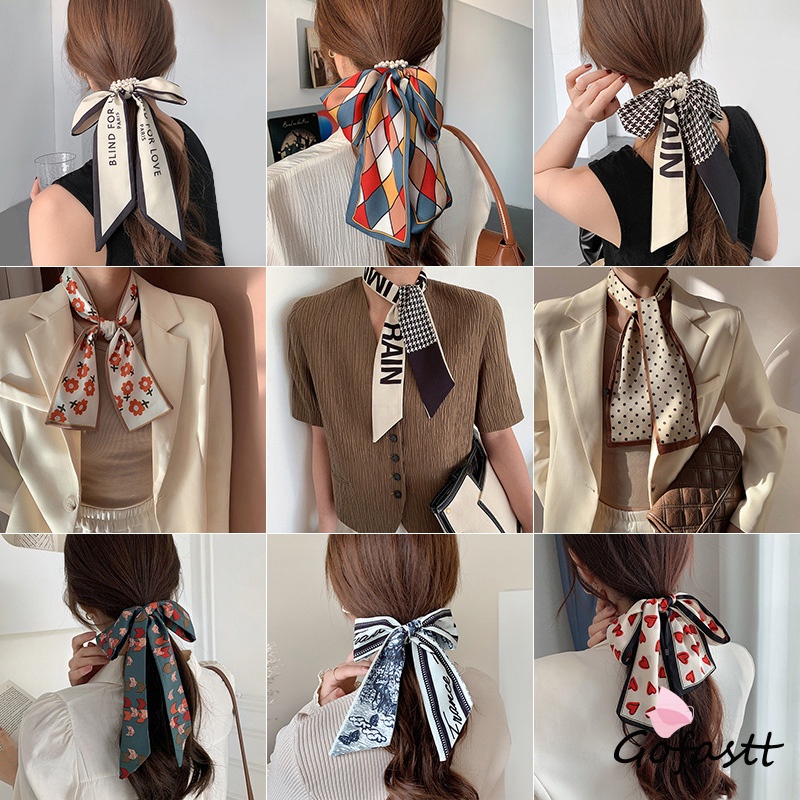 Jual Scraf Leher Kepala Rambut Bahan Silk Immitation Wanita Korean ...