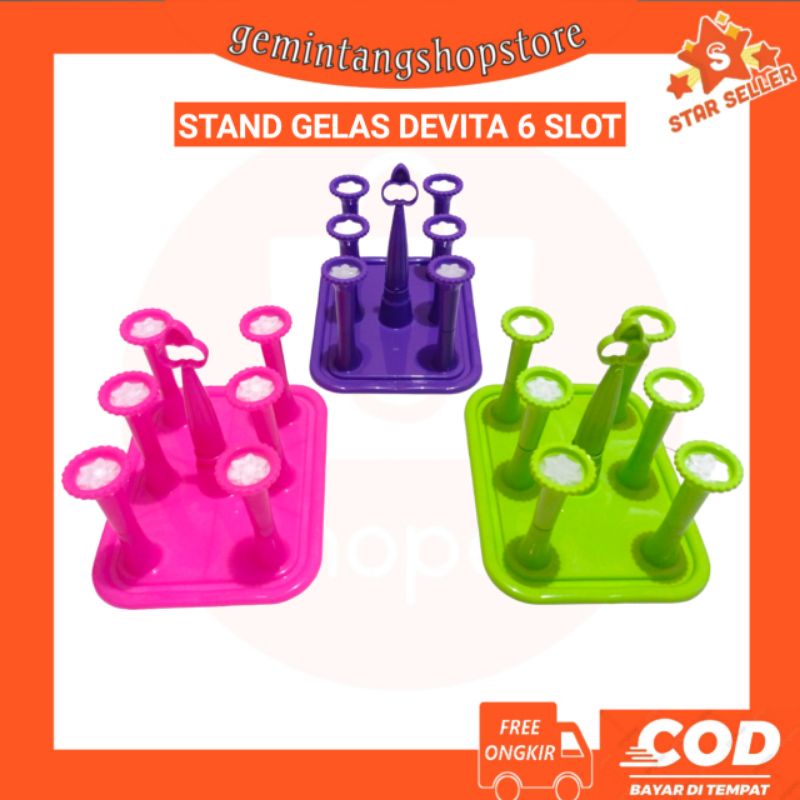 Jual Stand Gelas Plastik / Rak Gelas Berdiri / Tempat Gelas Motif Segi 6 Slot | Shopee Indonesia