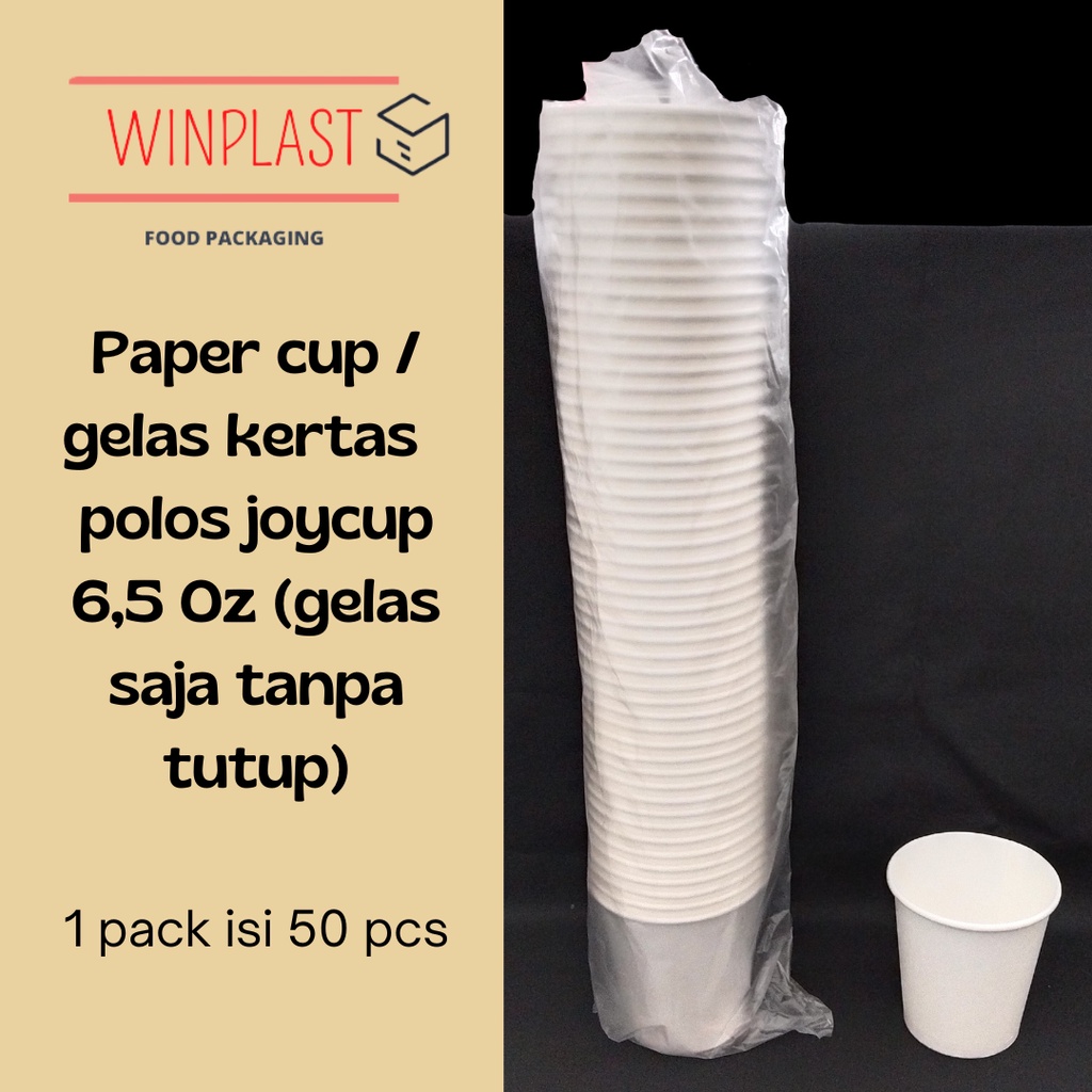 Jual Joycup Paper Cup / Gelas Kertas Polos 6,5 Oz isi 50 pcs | Shopee Indonesia