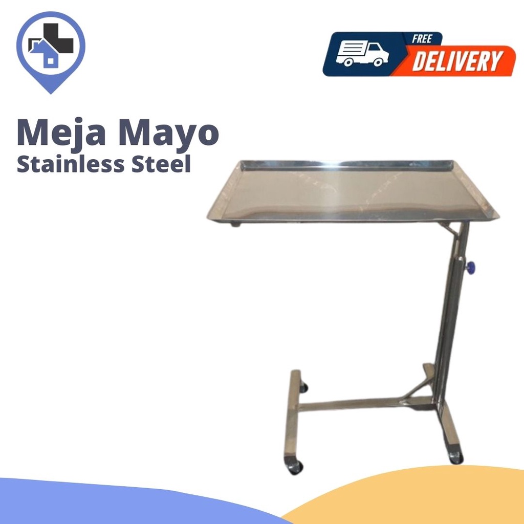 Jual Meja Mayo Meja Makan Pasien Rumah Sakit Stainless Steel | Shopee ...