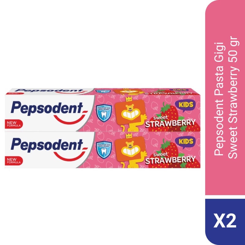 Jual Pepsodent Kids Sweet Strawberry 50gr (Twin Pack) | Shopee Indonesia