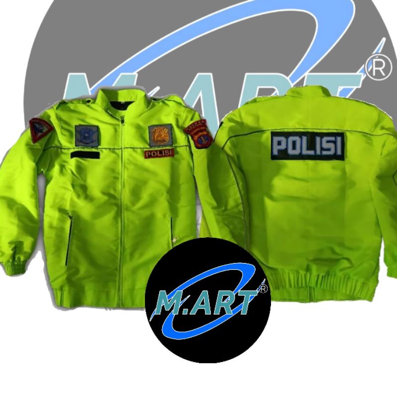 Jual jaket polisi full hijau , jaket lantas polri full green | Shopee ...