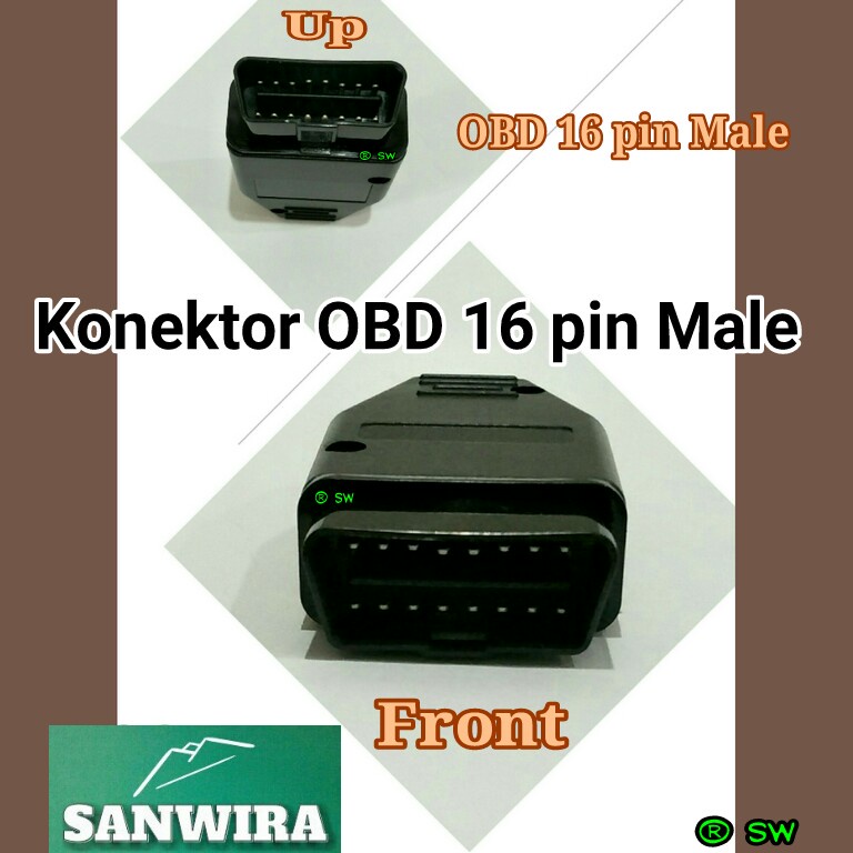 Jual Konektor OBD 16 pin Male / socket / connector / jack / jacks / plug / plugs / mobil ...