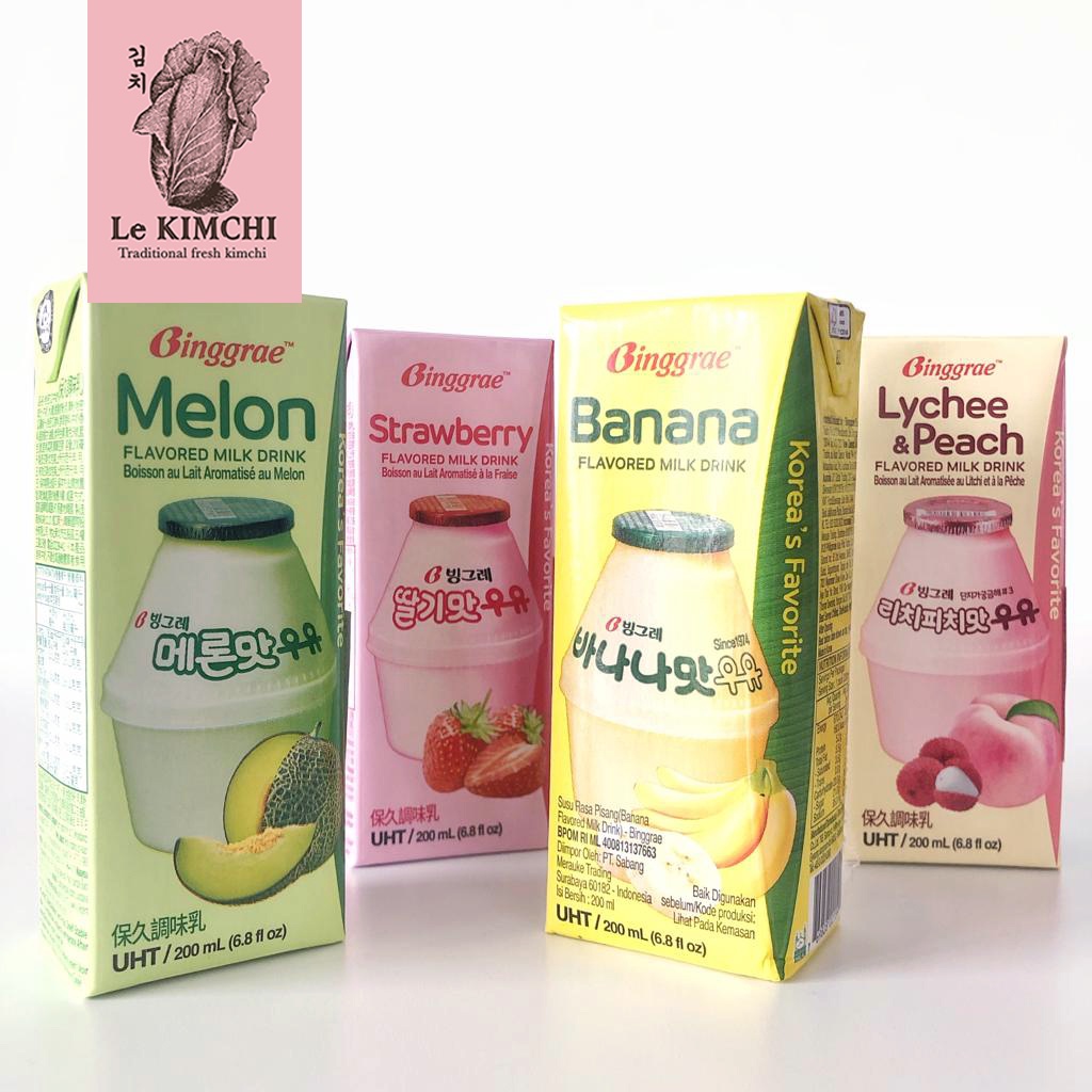 Jual Binggrae Halal banana milk strawberry melon lychee peach susu ...