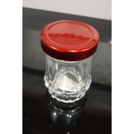Jual botol kaca tutup merah bunga /UK.75ml | Shopee Indonesia