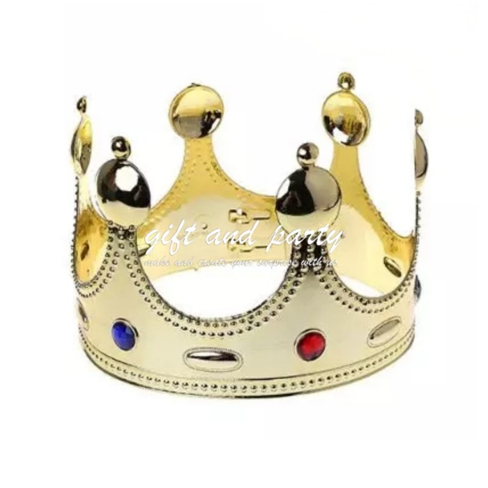 Jual Mahkota Pesta / Mahkota Ultah / Gold King Crown / Mahkota Raja ...