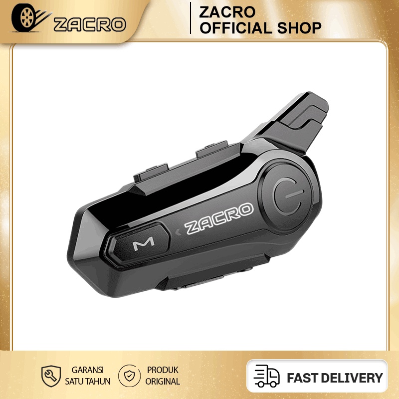 Jual ZACRO E1 Intercom helm Bluetooth 5.0 FM Radio intercom dua arah ...