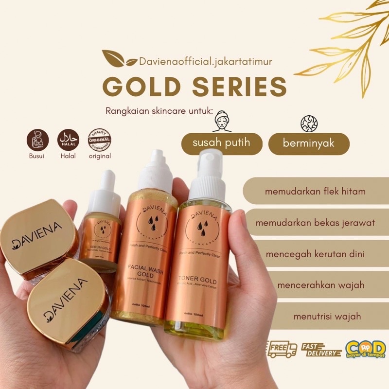 Jual DAVIENA SKINCARE GOLD SERIES / Susah putih/ darkspot / DAVIENA ORIGINAL | Shopee Indonesia