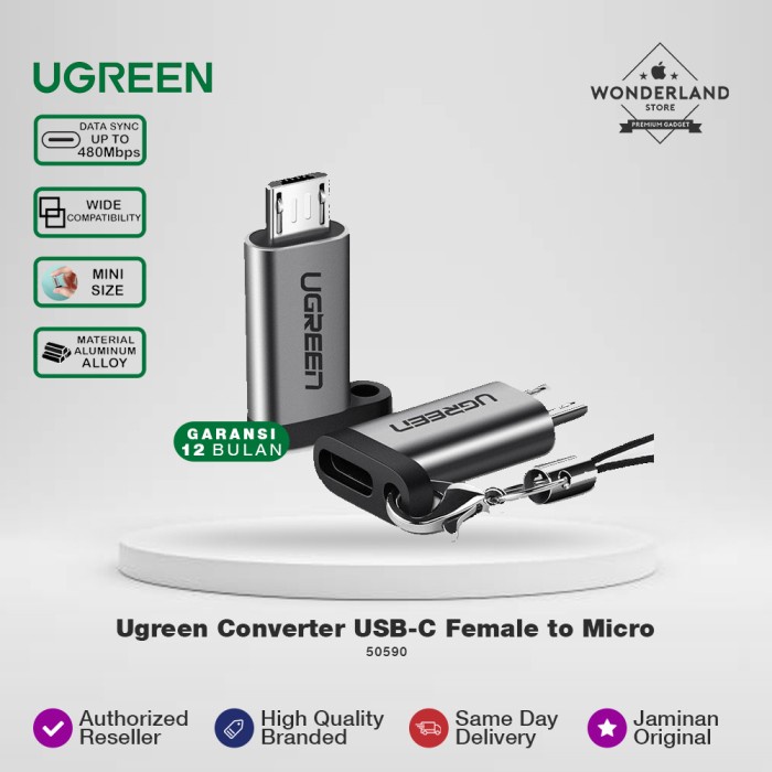 Jual Ugreen Adapter Converter USB-C Female to Micro USB Male 50590 ...