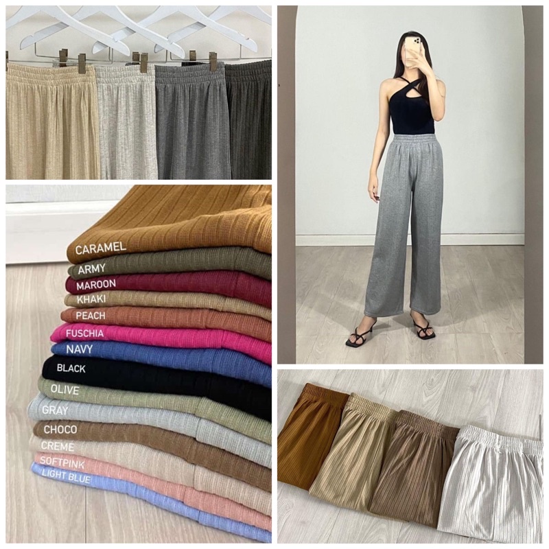 Jual Lany Knit Pants - celana wanita loose pants celana knit melar ...