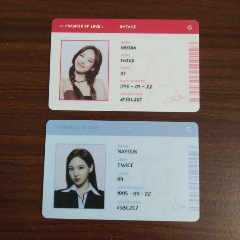 Jual [SET] TWICE NAYEON OFFICIAL ID CARD ALBUM FORMULA OF LOVE IDC ...