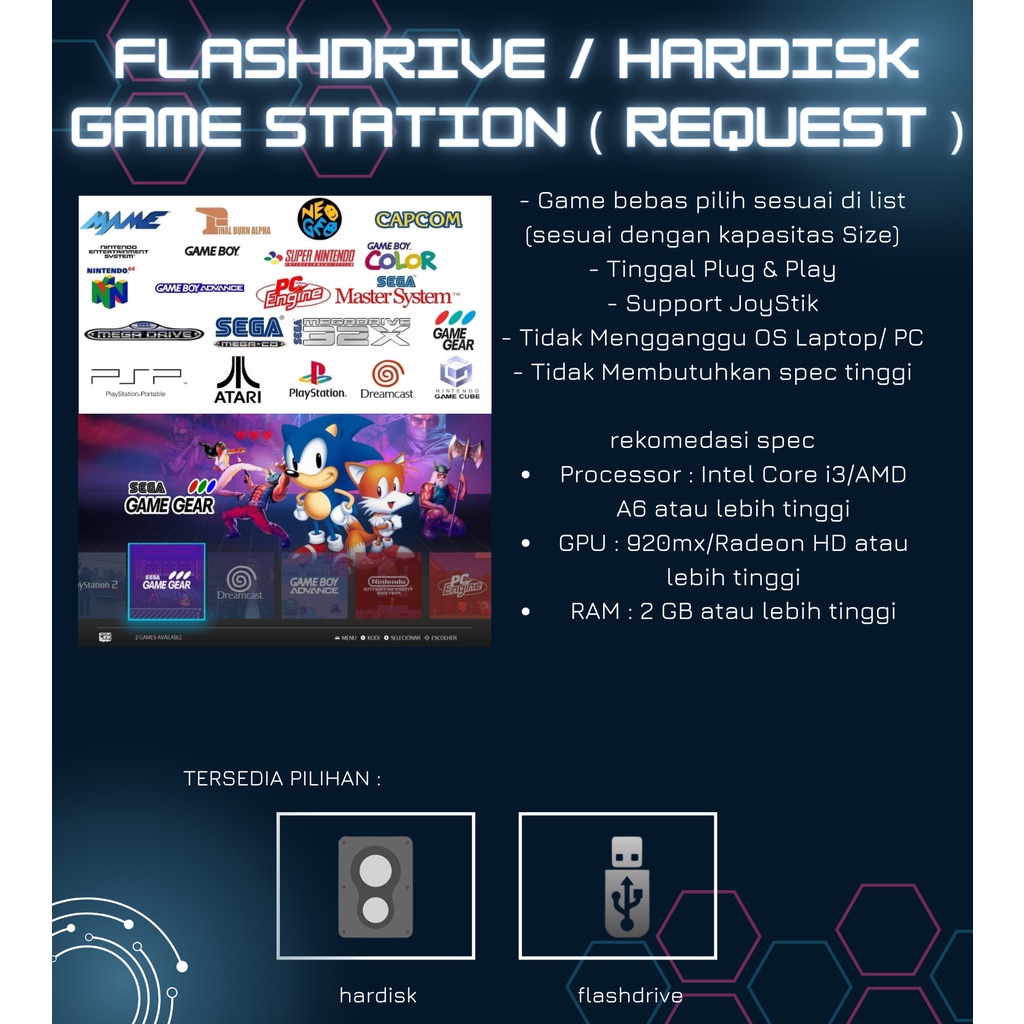 Jual Flashdrive / hardisk game station for PC/LAPTOP plug & play | USB ...
