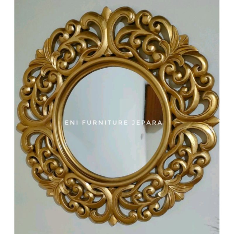 Jual Figura Cermin Ukir Jati Cat Finishing Gold - Figura Cermin ...