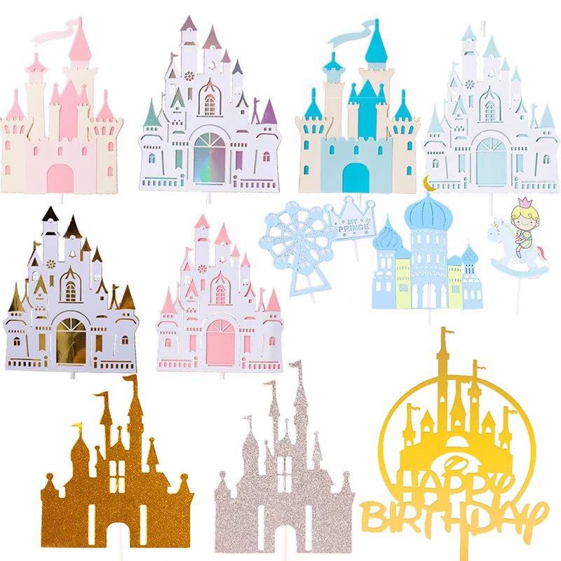 Jual Topper Castle Istana Princess Frozen Happy Birthday HBD Dekorasi ...