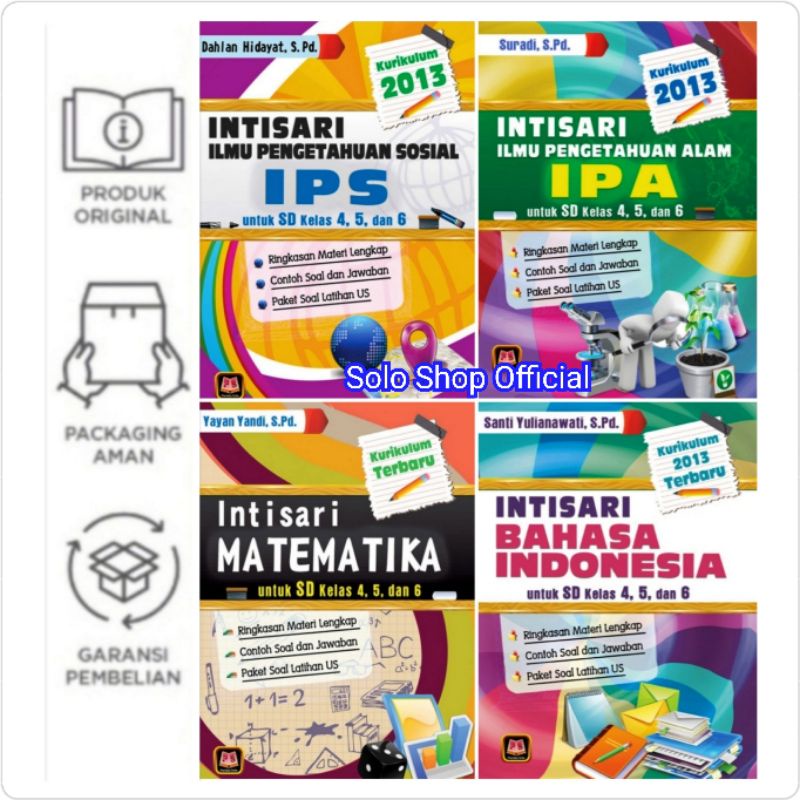Jual Buku Intisari Soal dan Pembahasan BANK SOAL SD Bahasa Indonesia Matematika IPS Ilmu ...