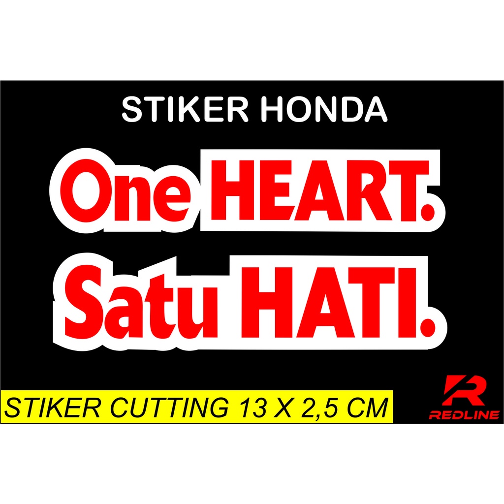 Jual STIKER HONDA ONE HEART SATU HATI CUTTING | Shopee Indonesia