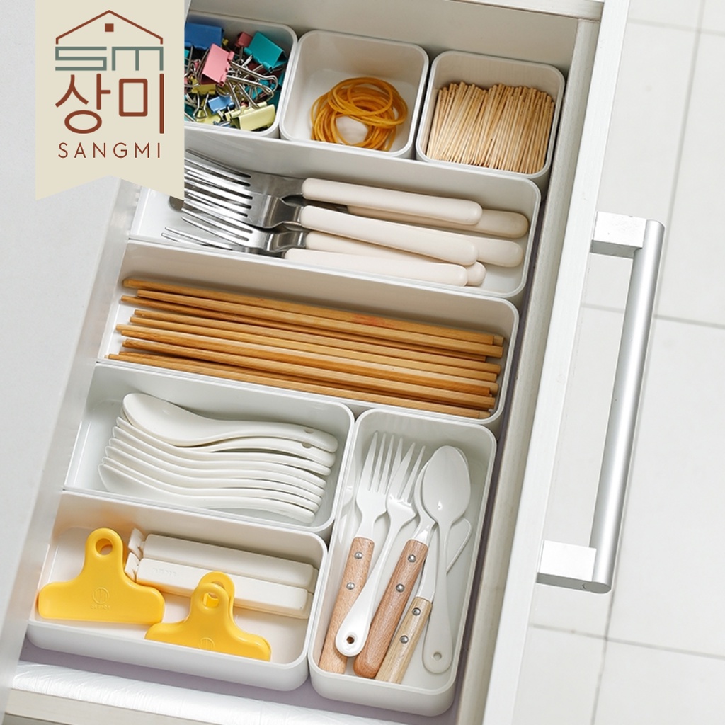 Jual SANGMI Kotak Tempat Penyimpanan Sendok Garpu Drawer Organizer Box ...