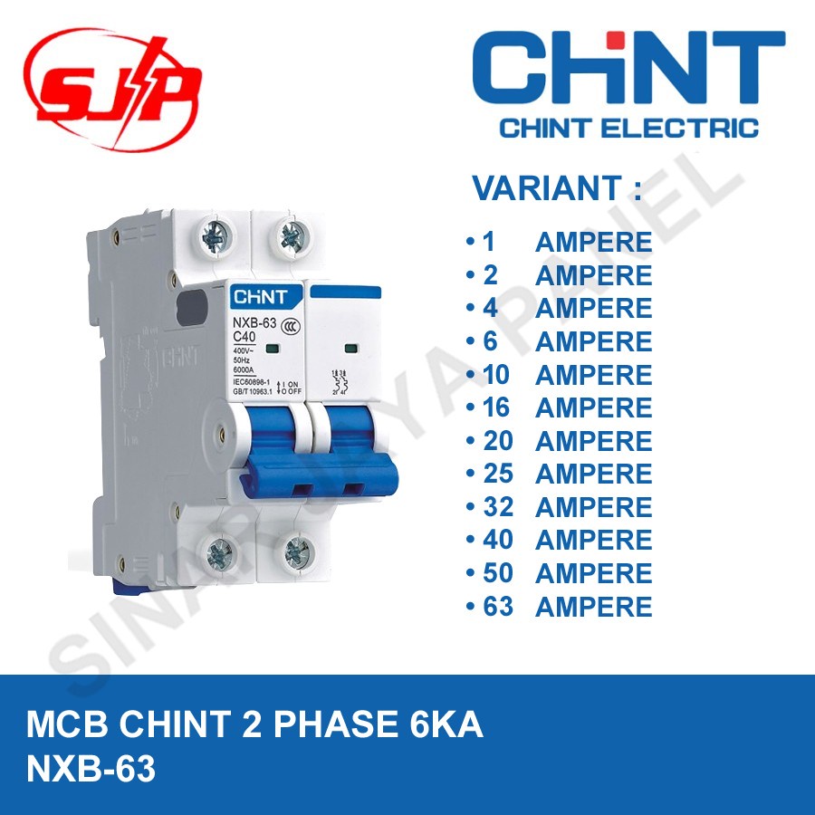 Jual MCB CHINT NXB-63 2P 6kA 1A 2A 4A 6A 10A 16A 20A 25A 32A 40A 50A 63A ORIGINAL | Shopee Indonesia