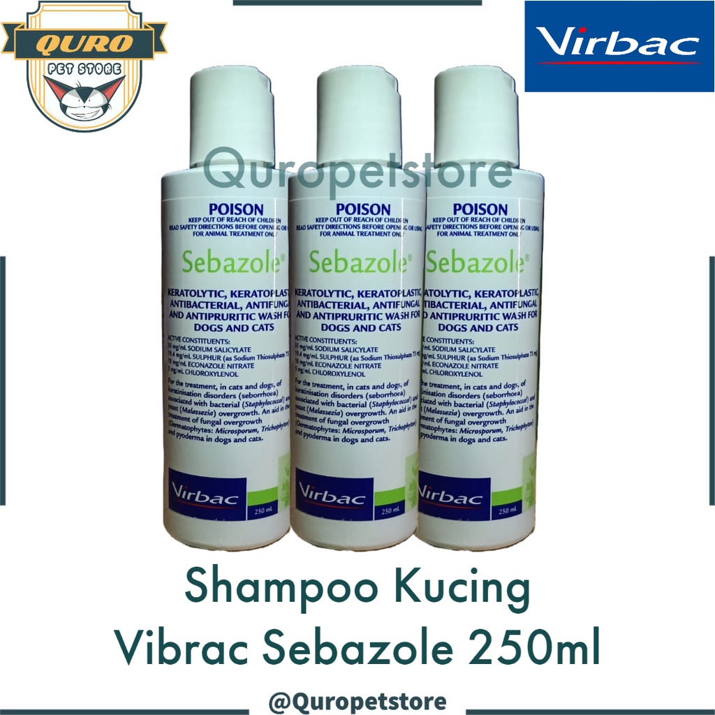 Jual Shampoo Hewan kucing dan anjing Anti Kutu&Jamur Vibrac Sebazole ...