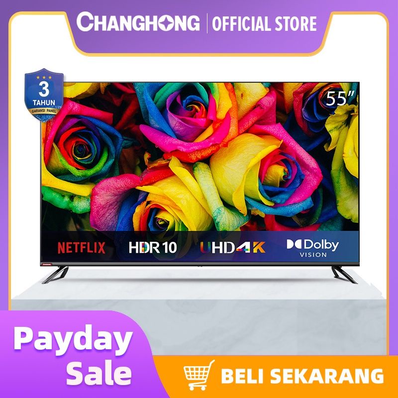 Jual TV CHANGHONG 55 INCH SMART TV UHD 4K - U55H7 | Shopee Indonesia