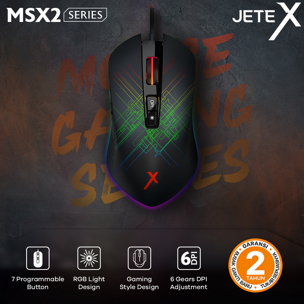 Jual JETE Mouse Gaming JETE MSX2 LED USB Wired - Mouse Kabel - Garansi ...
