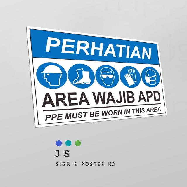 Jual STICKER K3 SAFETYSIGN AREA WAJIB APD | Shopee Indonesia