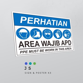 Jual STICKER K3 SAFETYSIGN AREA WAJIB APD | Shopee Indonesia