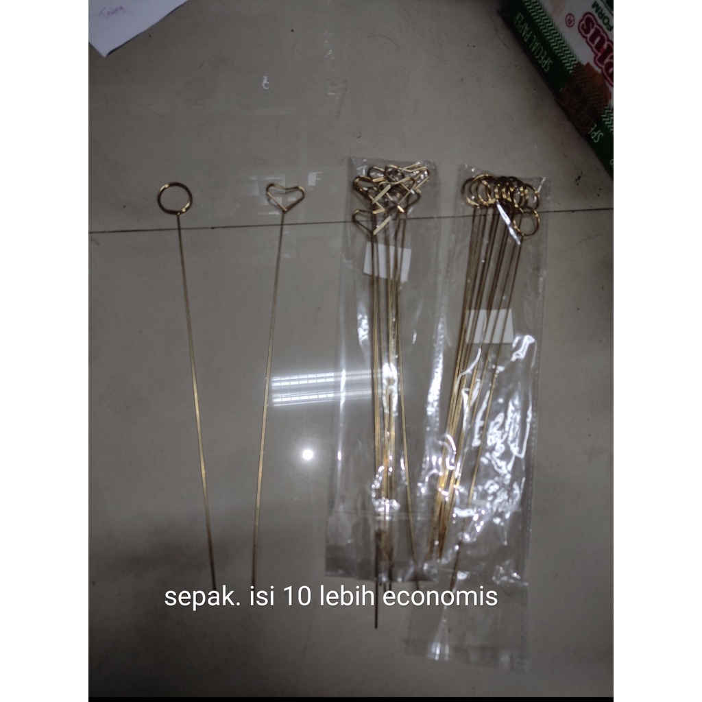 Jual stick kartu ucapan besi satuan hati atau bulat 33 cm | Shopee ...