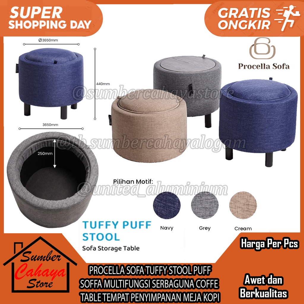Jual PROCELLA SOFA TUFFY STOOL PUFF SOFFA MULTIFUNGSI SERBAGUNA COFFE ...