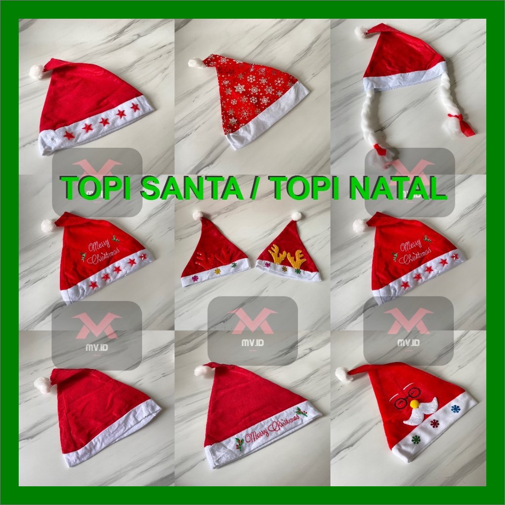 Jual MV.id_Official TOPI NATAL DEWASA TOPI NATAL MURAH POLOS MOTIF ...