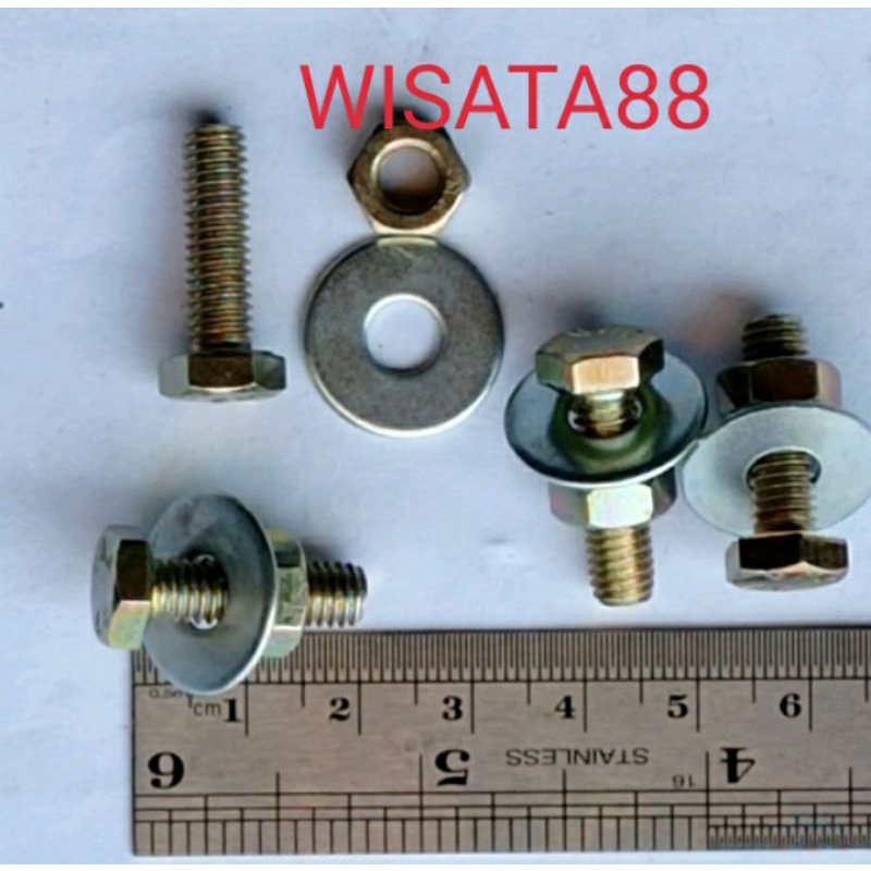 Jual 3 set baut plat nomor mobil / 3 set baut plat nomor motor / 3 set ...