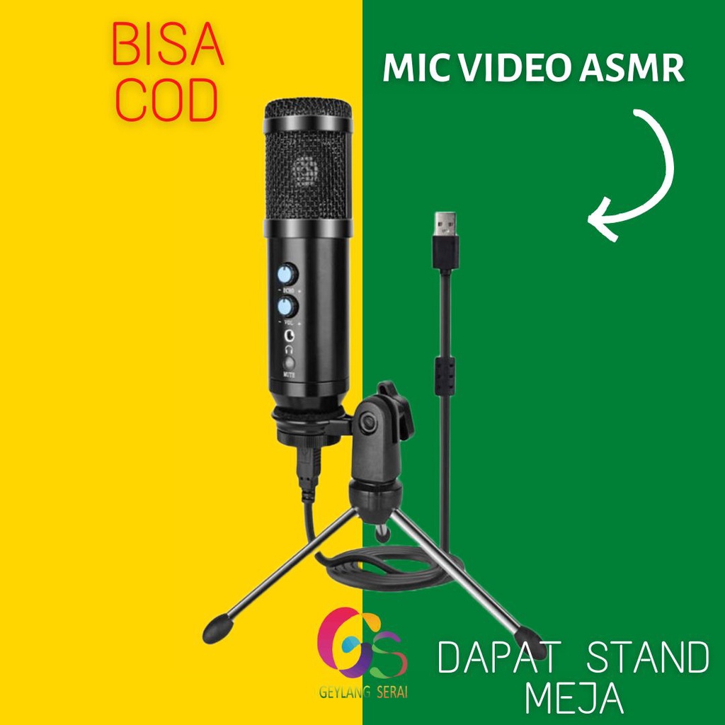 Jual Mic Video ASMR Microphone Condenser USB Mikrofon with Stand For ...