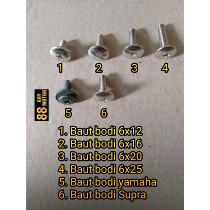 Jual BAUT BODI BODY SKRUP BODI BAUT JEPIT BODI UNIVERSAL | Shopee Indonesia