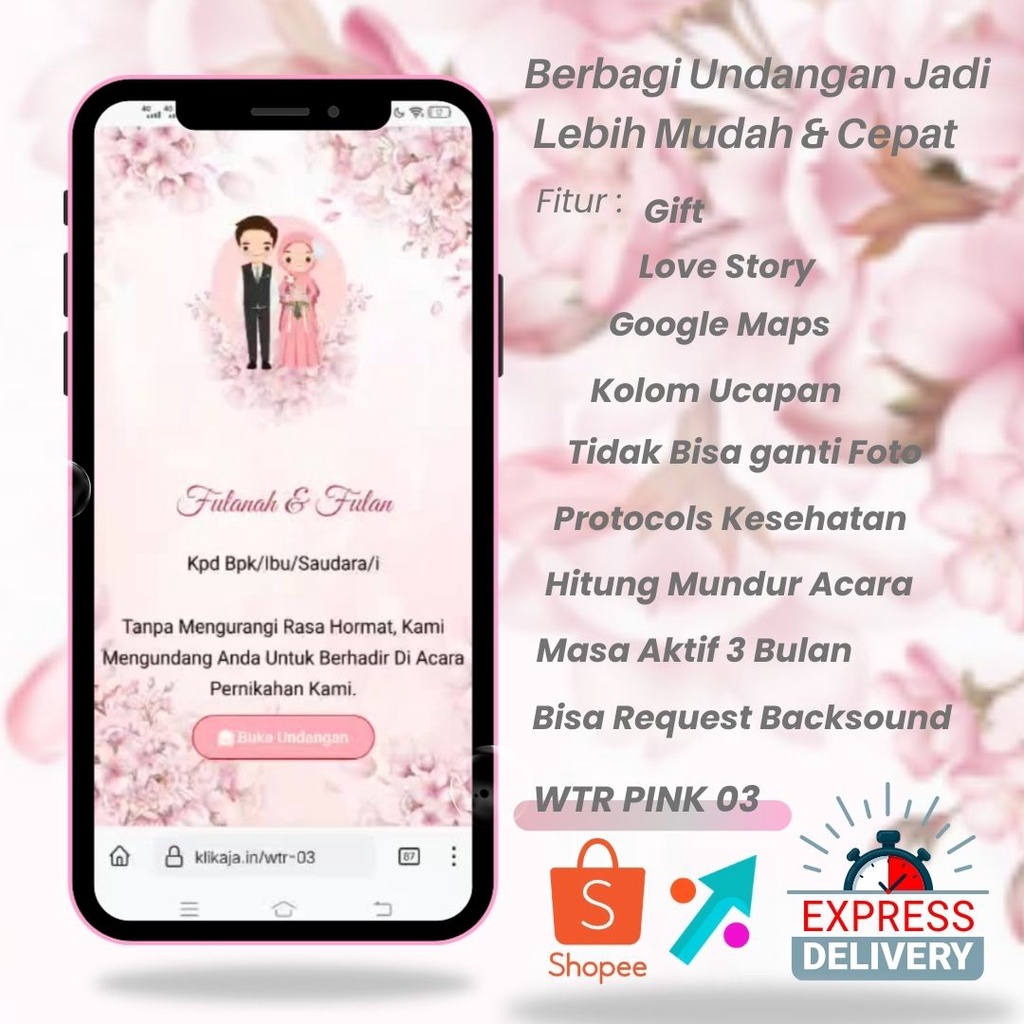 Jual Undangan Digital Berbasis Web Tema Watercolor | Shopee Indonesia