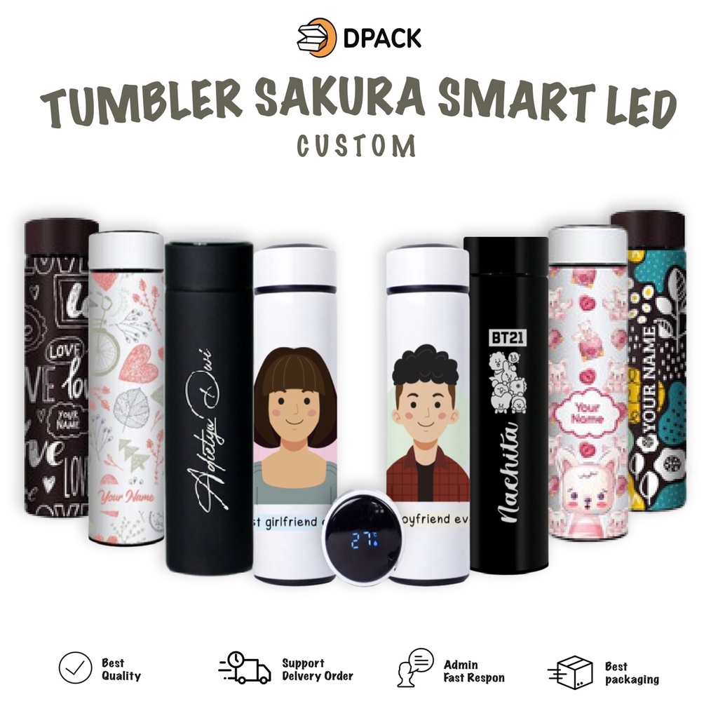 Jual TUMBLER LED CUSTOM - TERMOS NAMA LOGO GRAFIR / CETAK UV FULL COLOR ...