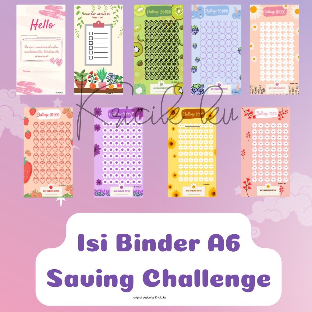 Jual REEFIL BINDER A6 / BINDER A6 SAVING CHALLENGE/BINDER SINKING FUND VIRAL/BINDER MENABUNG/ISI ...