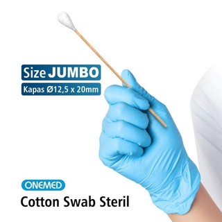 Jual ] Cotton Swab Steril Jumbo / Lidi Kapas Swab IVA Test Onemed Isi ...