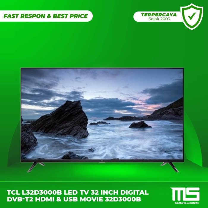 Jual TCL L32D3000B LED TV 32 Inch Digital DVB-T2 HDMI & USB Movie ...
